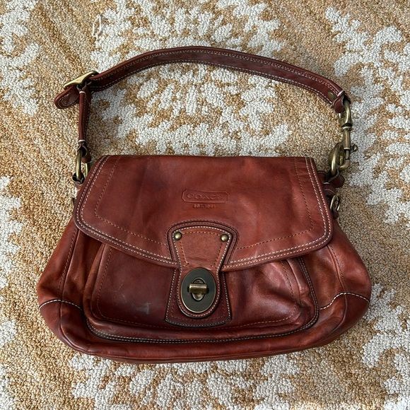 Coach | Bags | Coach Legacy Vtg Ali Whiskey Leather Flap Shoulder Bag ...